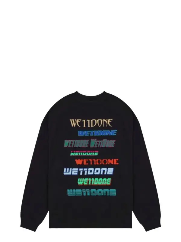 We11Done Logo Print Cotton Sweatshirt - Black