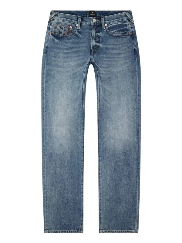 Paul Smith Relaxed Tapered-fit Vintage-wash Jeans - Blue