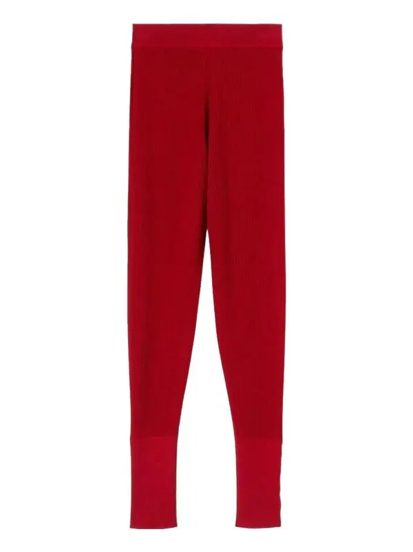 Loro Piana Knitted Drawstring Leggings - Red