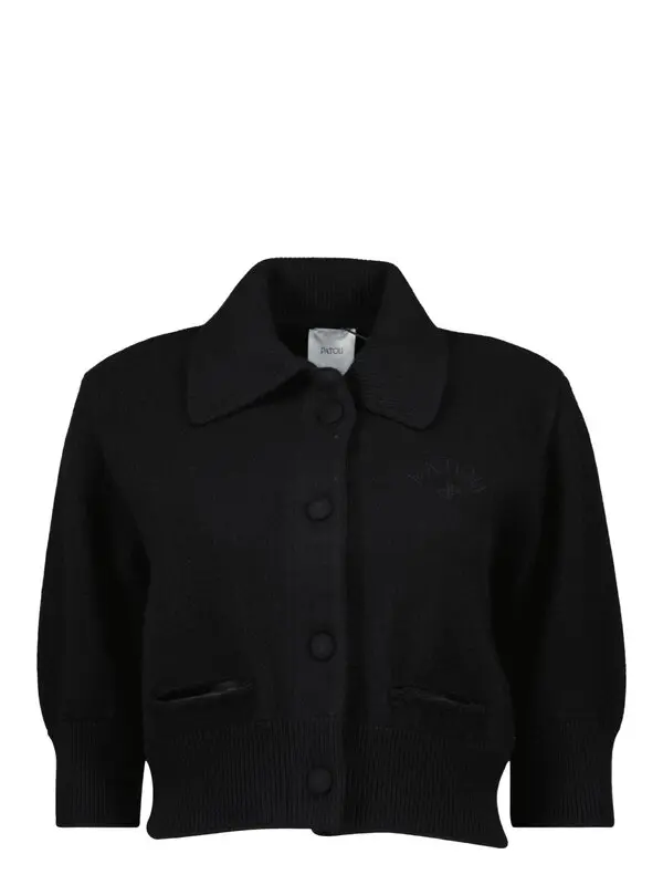 PATOU Buttoned-up Wool Cardigan - Black