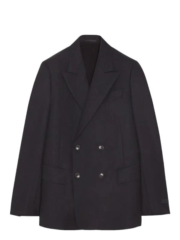 LANVIN Double-breasted Long-sleeved Jacket - Black