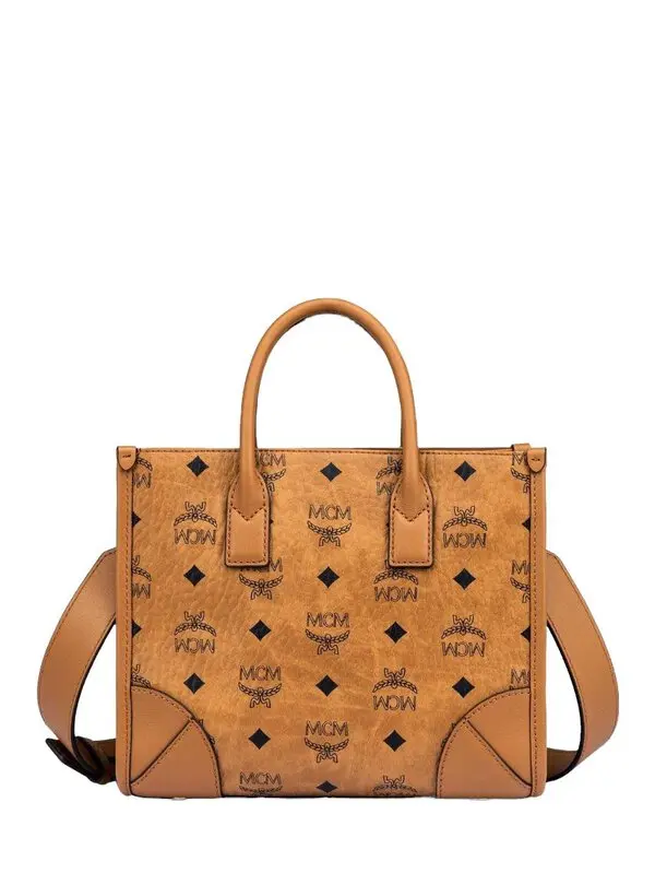 Mcm Munchen Small Top Handle Bag - Brown