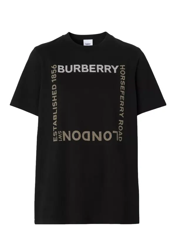 Burberry Logo Detailed Crewneck T-shirt - Black