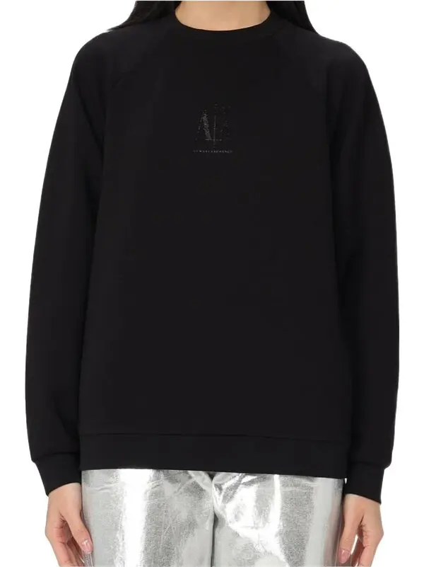 Armani Exchange Logo Detail Crewneck Sweatshirt - Black