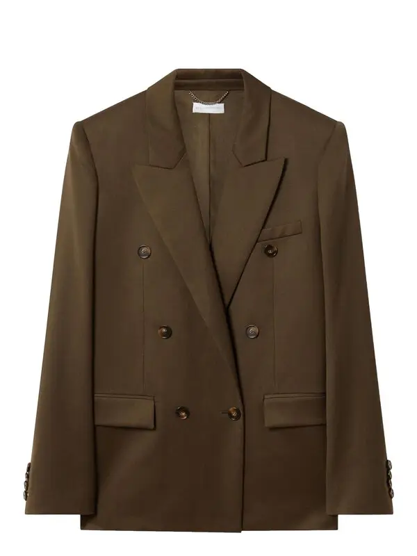 Stella McCartney Double-breasted Wool Blazer - Khaki