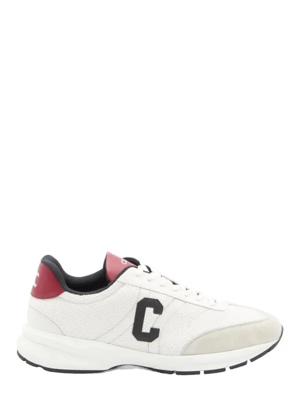 Celine Runner Cr-02 Low Lace-up Sneakers In Mesh, Calfskin, And Suede Calfskin - White