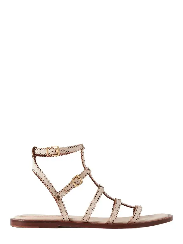 Zimmermann Goldie Leather Strappy Sandals - Neutral Color