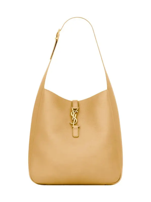 Saint Laurent Le 5 À 7 Logo Plaque Large Shoulder Bag - Nude
