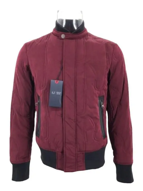 Emporio Armani Long-sleeved Quilted Bomber Jacket - Red