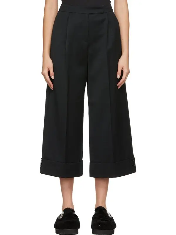 Simone Rocha Straight Pleated Casual Pants - Black
