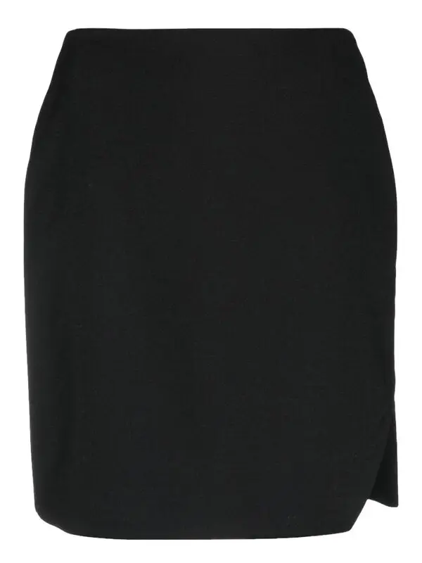 Alexander McQueen High Waist Asymmetrical Skirt With Side Slit - Black