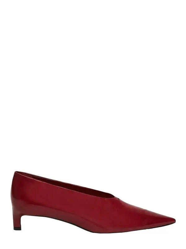 JIL SANDER Pointed Toe Low Heel Pumps - Cedar Red