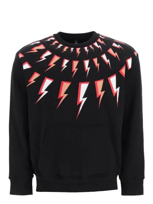 Neil Barrett Round Neck Printed Sweater - Black