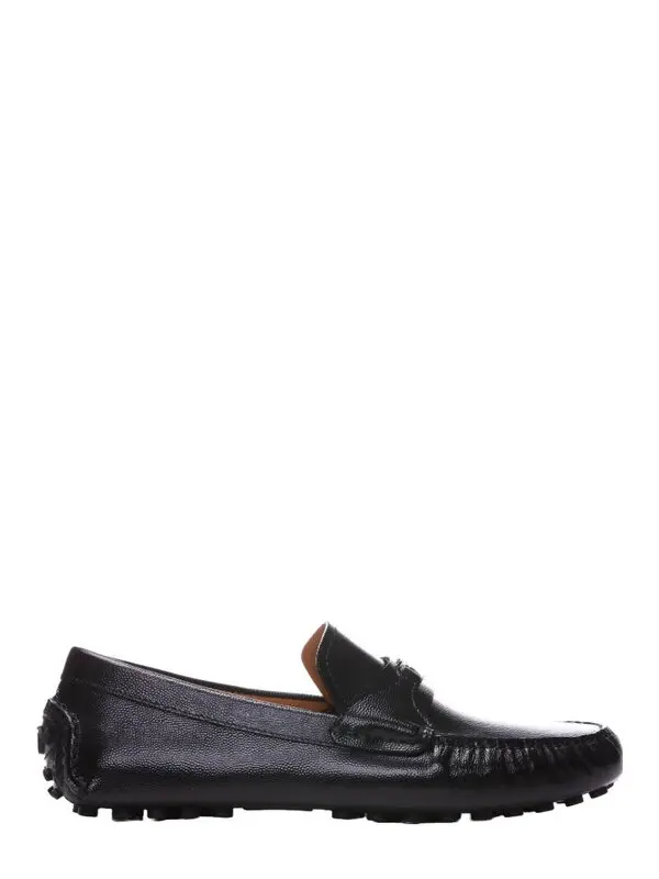 FERRAGAMO Round Toe Loafers - Black