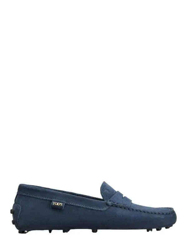 TOD'S Gommino Driving Loafers With Lettering Print - Blue