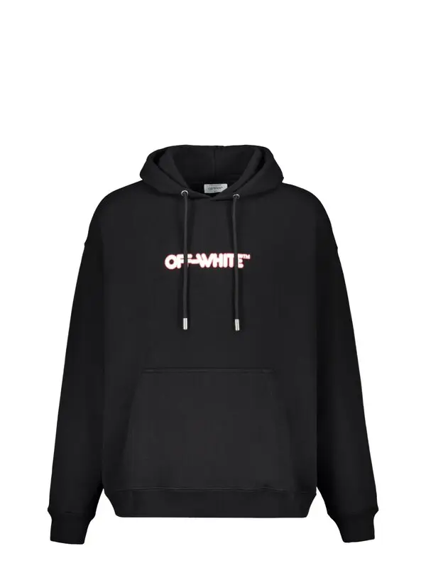 Off-White Logo Print Hoodie - Black