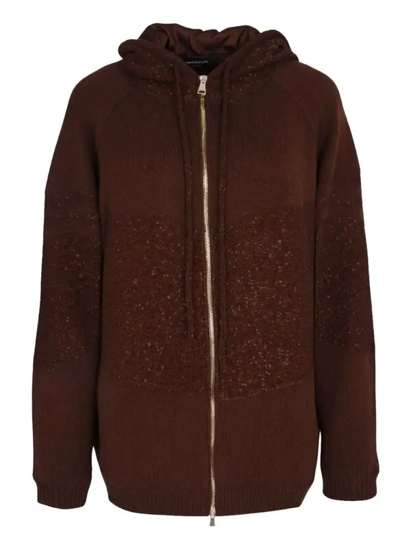 Fabiana Filippi Long Sleeve Zip-up Jacket - Brown