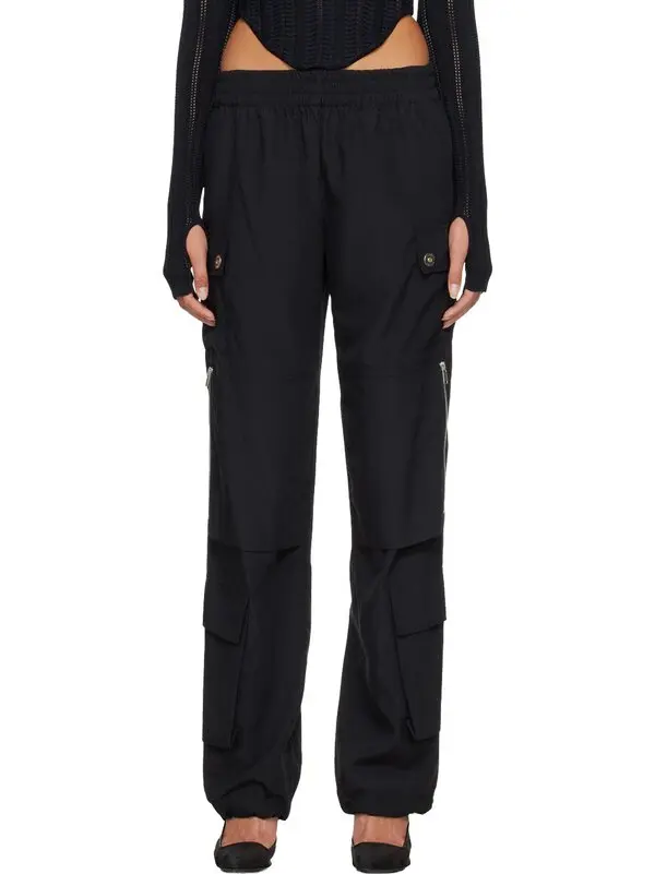 DION LEE Straight-leg Cargo Trousers - Black