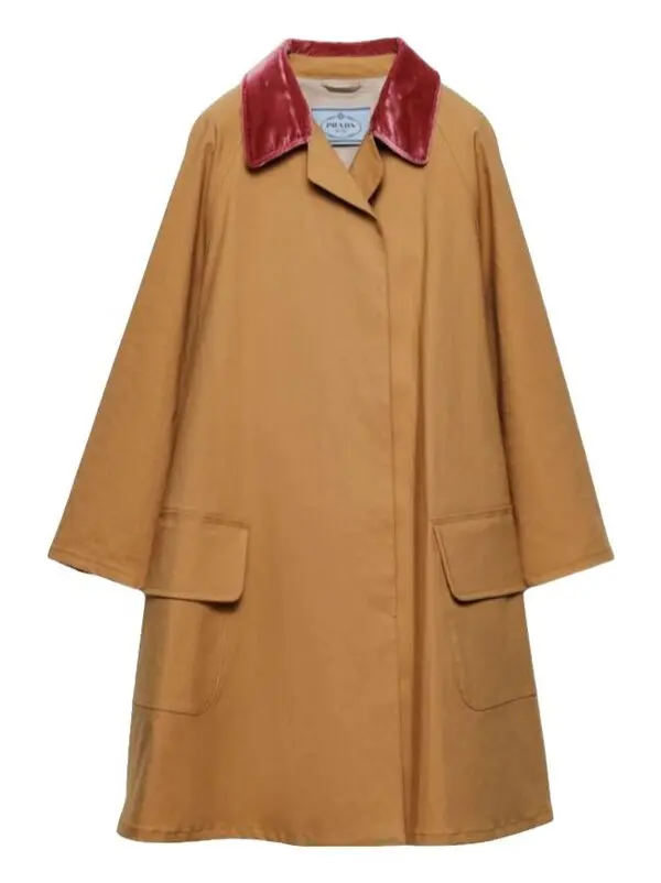 Prada Long-sleeved Buttoned Coat - Honey