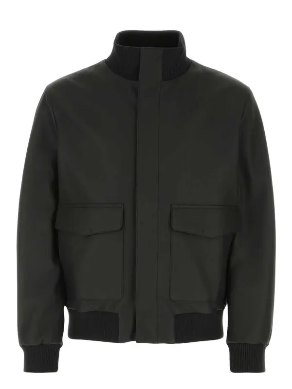 Loro Piana High Neck Long Sleeve Jacket - Black