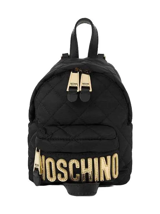 Moschino Quilted Mini Backpack - Black