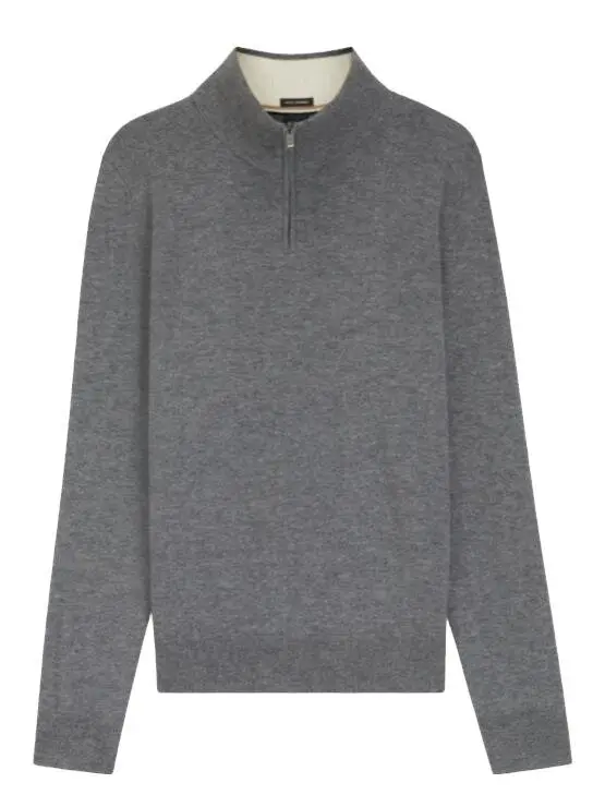 Hugo Boss Hemarlo Quarter Zip Sweater - Gray