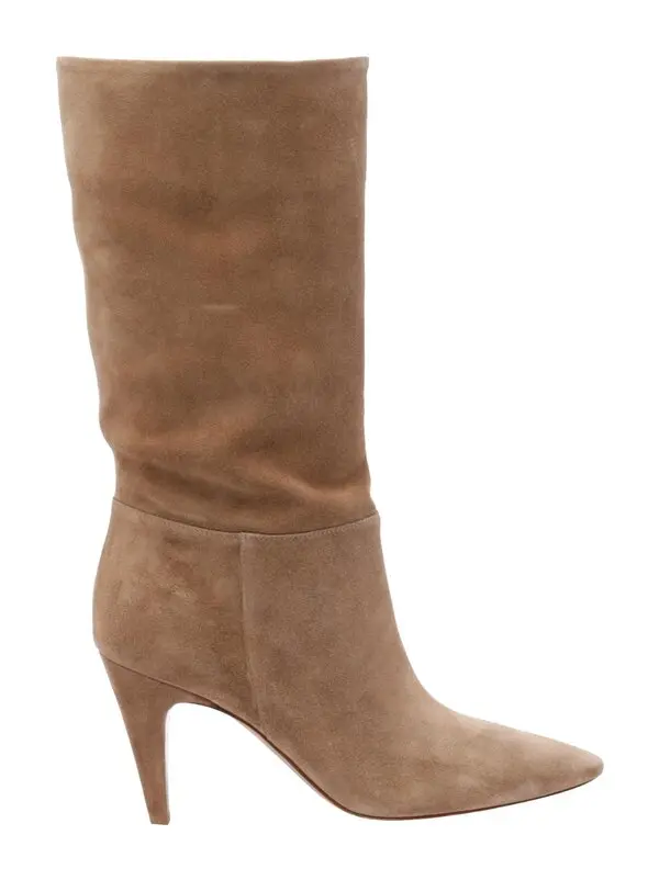 GIANVITO ROSSI Elise Almond Toe High Heel Boots - Brown