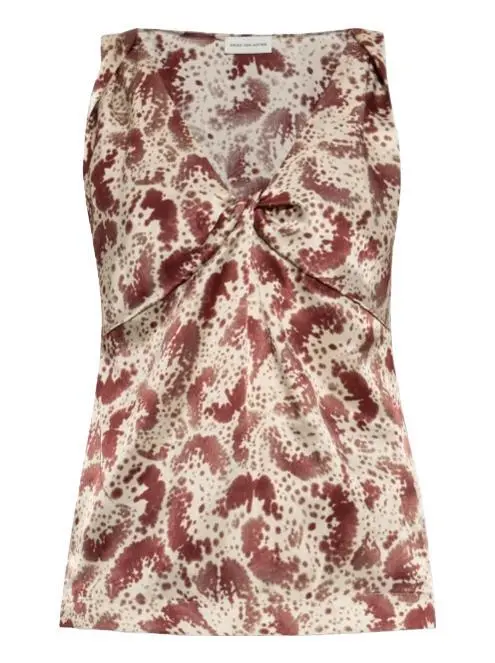 Dries Van Noten Sleeveless V-neck Graphic Top - Multi-color