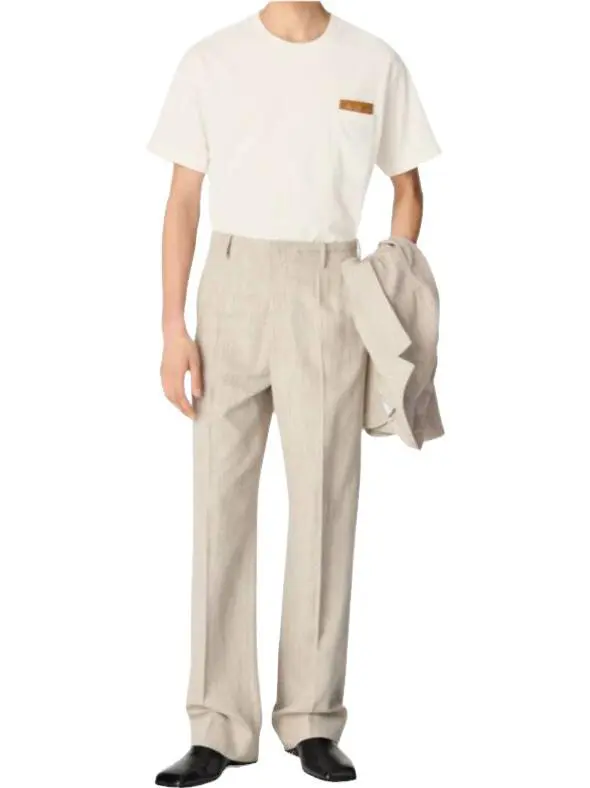 Bottega Veneta Textured Viscose And Silk Trousers - Gray Putty