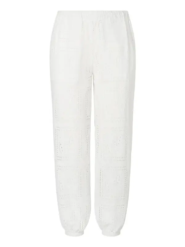 Tory Burch Eyelet Beach Pants - White
