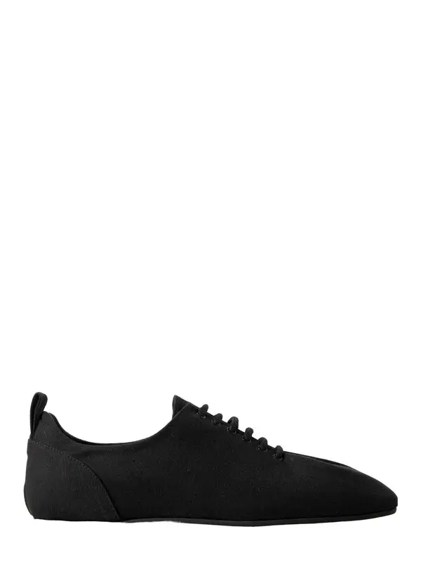 TOTEME Square Toe Lace-up Flats - Black