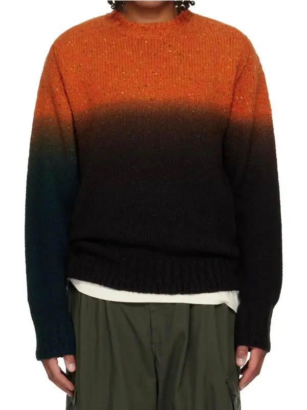 Sacai Garment Dye Wool Knit Sweater - Orange/brown
