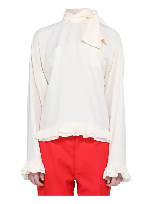 N.21 Long-sleeved Bow Detail Top - Ivory