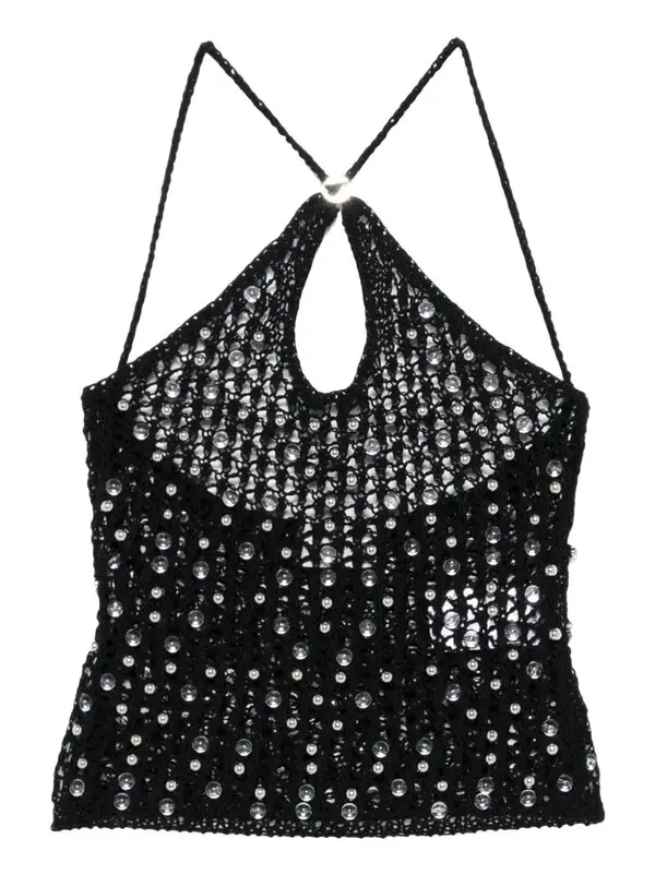 Coperni Beaded Knitted Top - Black