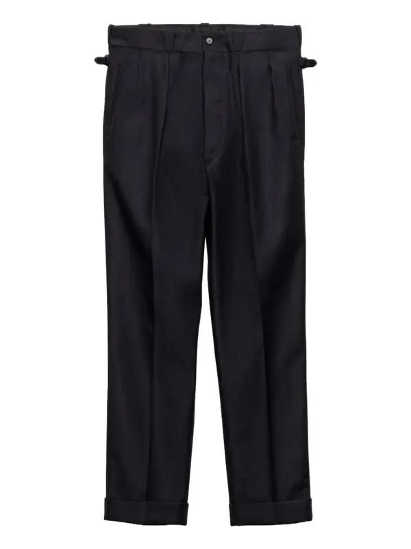Prada Tailored Wool Blend Trousers - Navy Blue