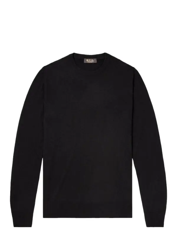 Loro Piana Crew Neck Cashmere Sweater - Black