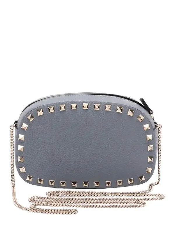 Valentino Garavani Rockstud Zip-up Mini Crossbody Bag - Stone Gray