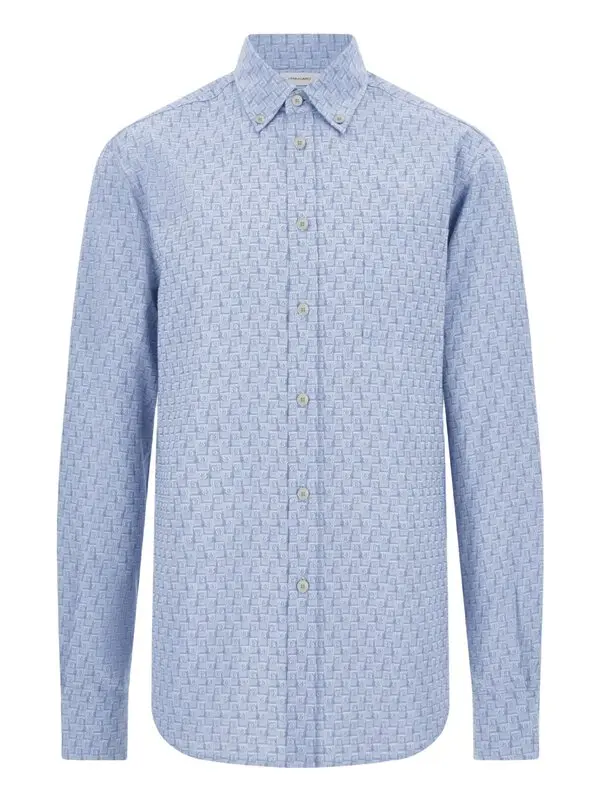 FERRAGAMO Monogram Shirt - Blue