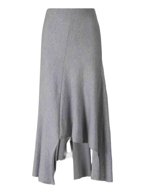 Khaite Asymmetrical Hem Midi Skirt - Gray