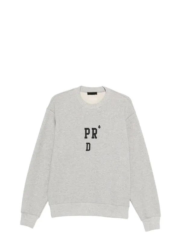 Prada Logo-embroidered Sweatshirt - Grey