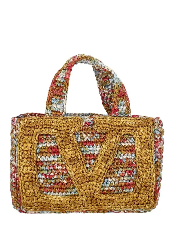Valentino Garavani Viva Superstar Crocheted Tote Bag - Brown