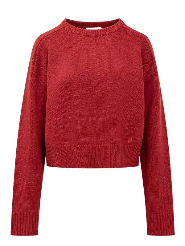 Loulou De Saison Cropped Oversized Sweater - Burgundy