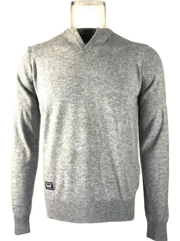 Emporio Armani Long-sleeved Contrasting Sweater - Gray