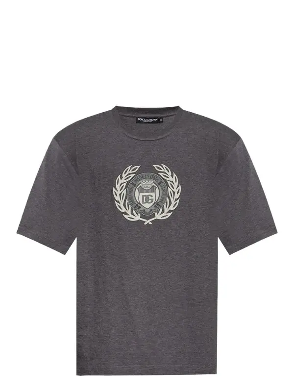 Dolce & Gabbana Dolce Gabbana Logo Printed Crewneck T-shirt - Black