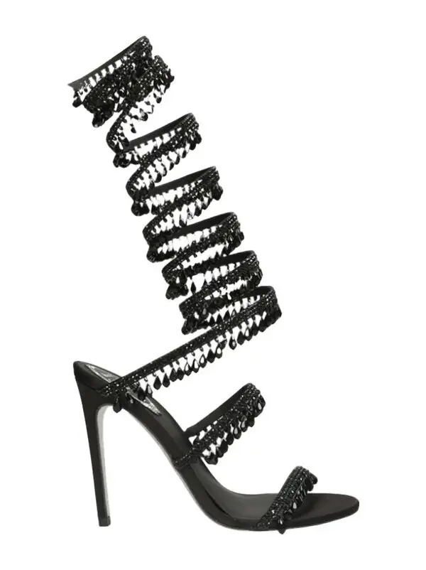 Rene Caovilla Embellished Stiletto Sandals - Black