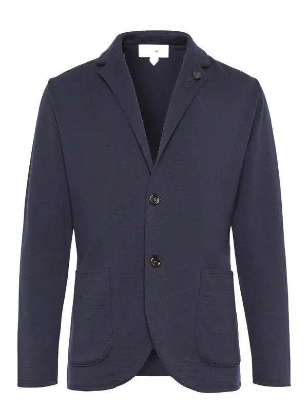LARDINI Long-sleeved Collared Suit Jacket - Black