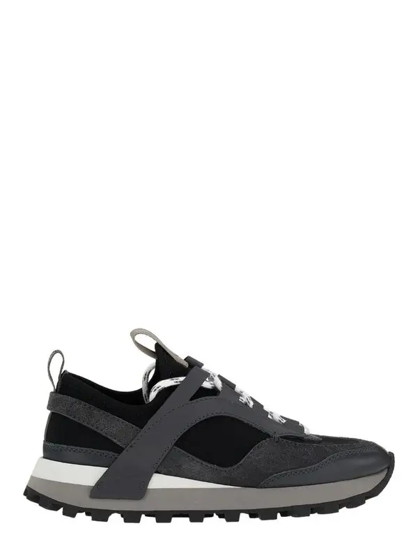FERRAGAMO Round-toe Lace-up Sneakers - Black