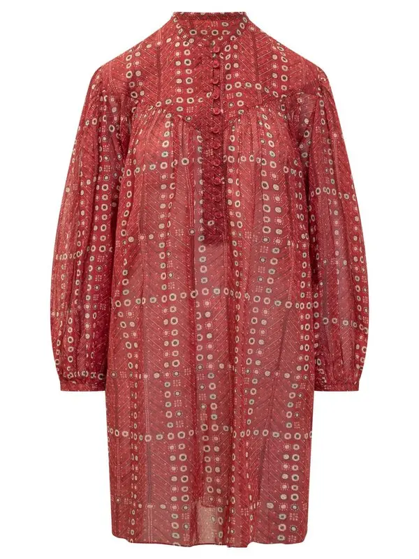 Isabel Marant Étoile Long Sleeve Printed Dress - Red