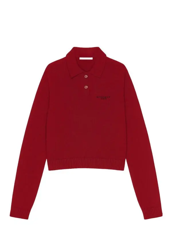 Givenchy Wool & Cashmere Polo - Deep Red