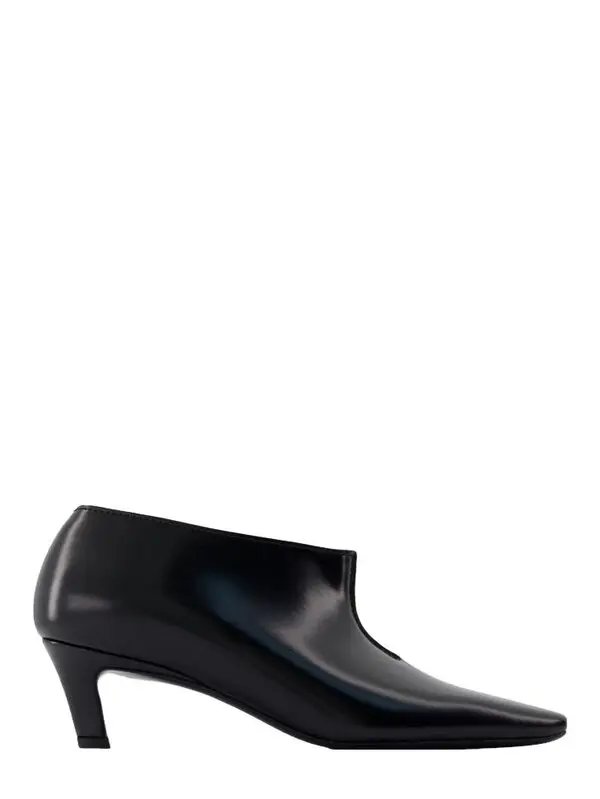 TOTEME Wide Ankle Boots - Black